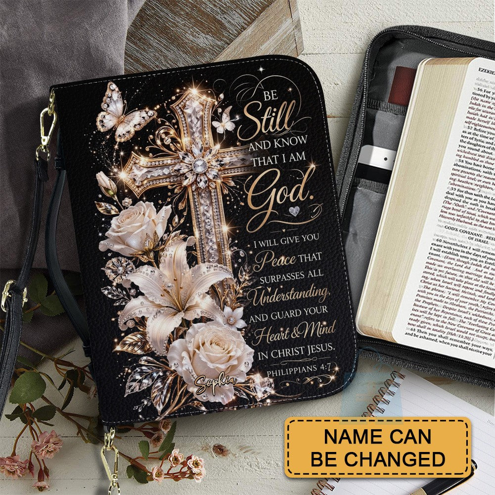 Personalized Bible Cover with Name - Custom Leather Bible Case with Cr ...