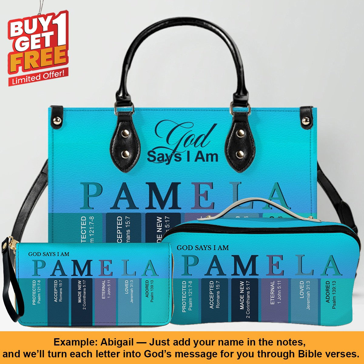 Personalized Leather Handbag – Custom Name Christian Purse by CHRISTIA ...
