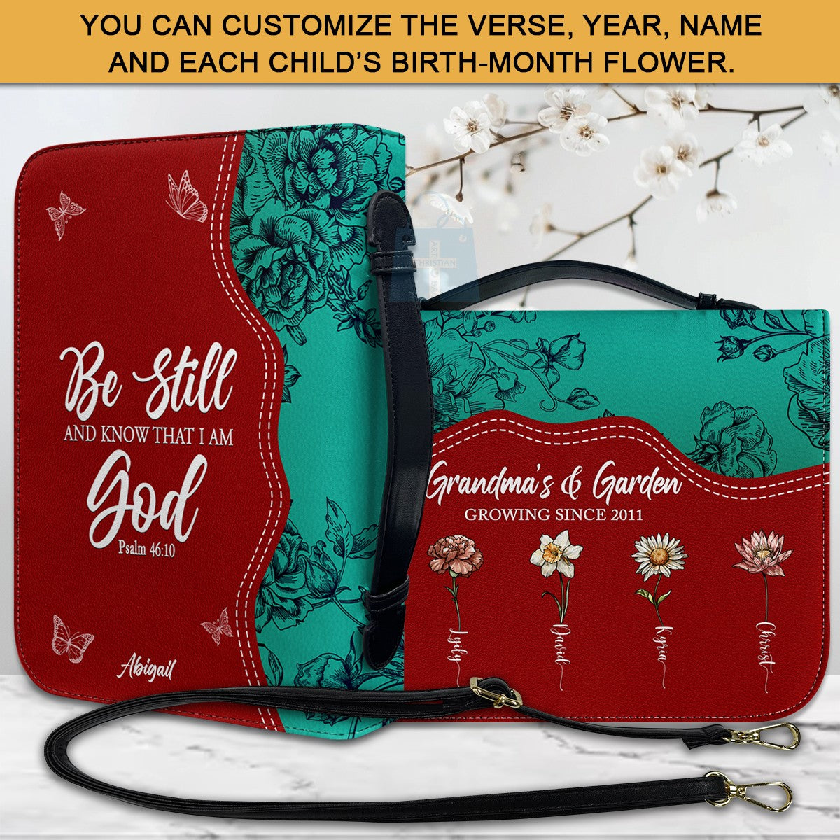 Personalized Bible Cover With Custom Verse & Birth Flowers | CHRISTIAN ...